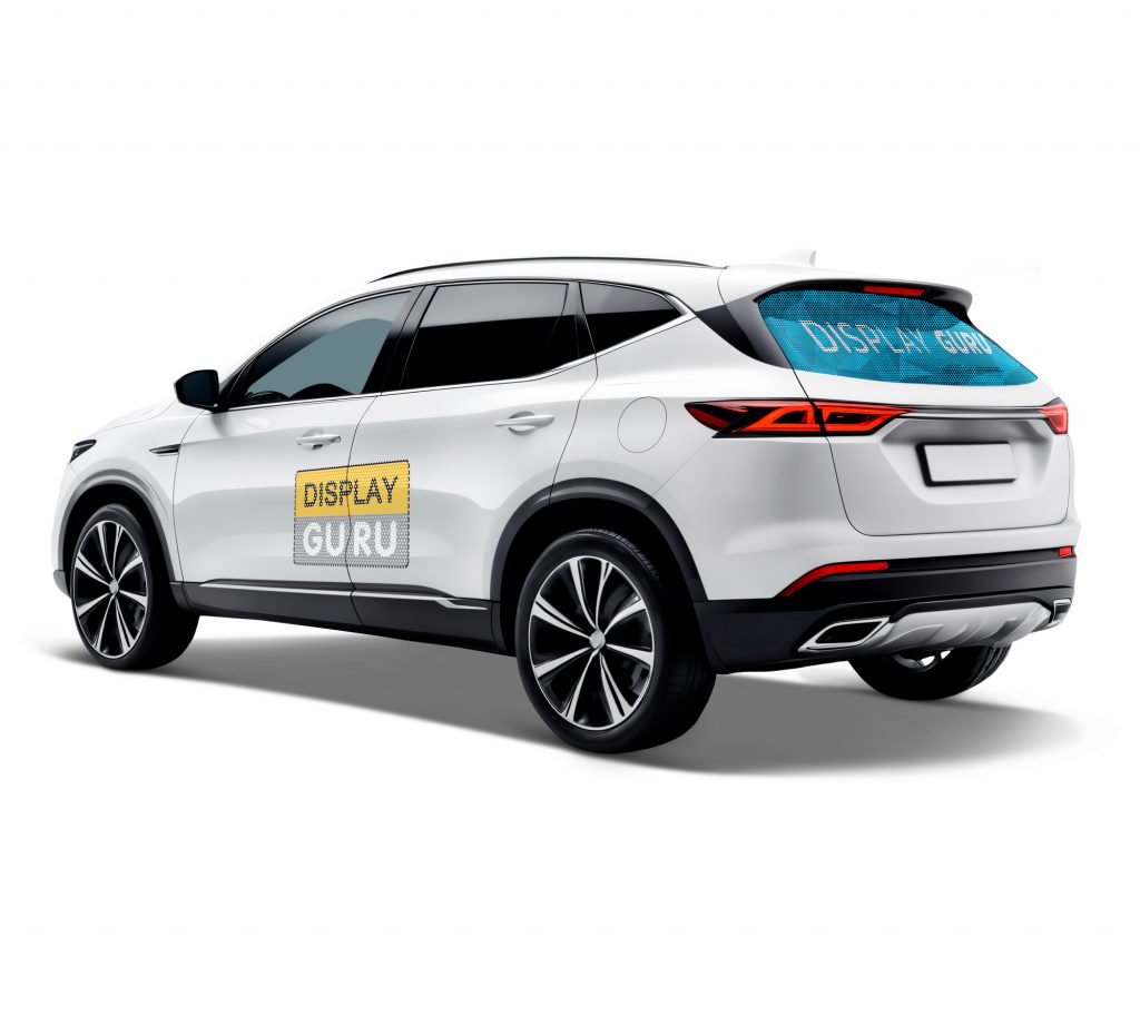 สติ๊กเกอร์ซีทรูติดรถ | One Way Vision Car Sticker- Display GURU อุปกรณ์ ...